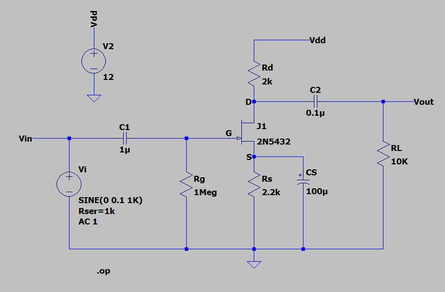 Solved Given the common source amplifier circuit, solve for | Chegg.com
