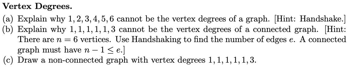 Solved (a) Explain why 1, 2, 3,4,5,6 cannot be the vertex | Chegg.com