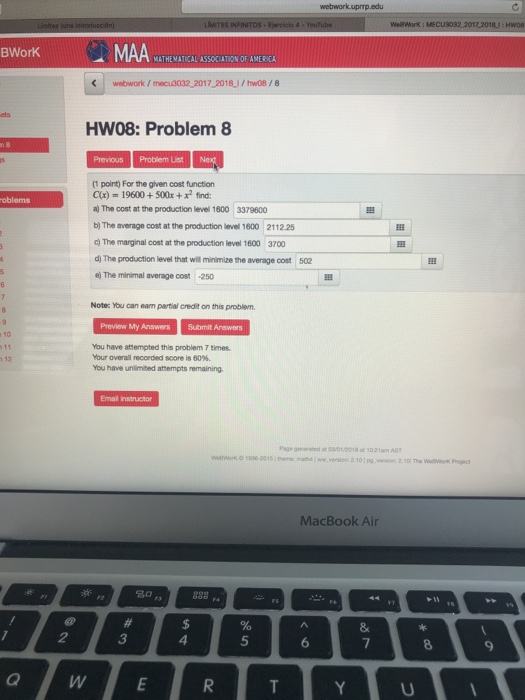 Solved HW08: Problem 11 Previous Problem List Next (1 point) | Chegg.com