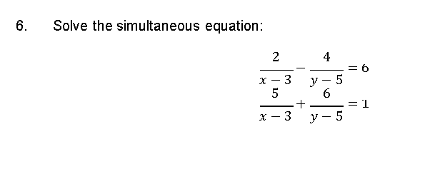 Solved 6. Solve the simultaneous equation: | Chegg.com