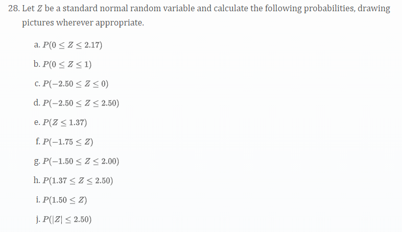 Solved 28. Let Z be a standard normal random variable and | Chegg.com