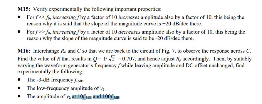 M15: Verify experimentally the following important | Chegg.com