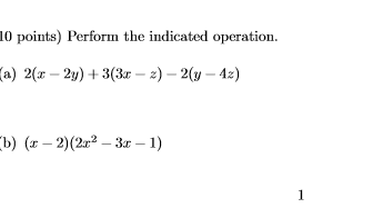 Solved 10 points) Perform the indicated operation. (a) 2(- | Chegg.com