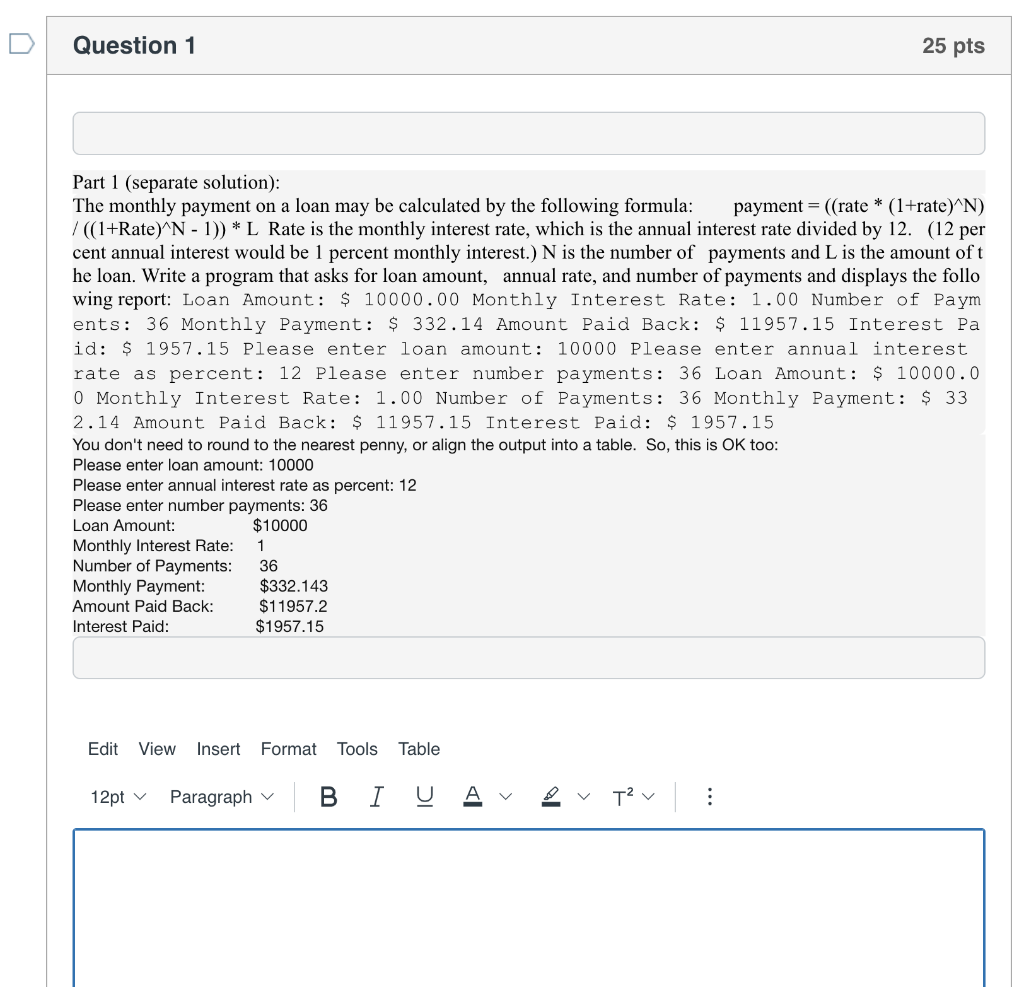 Solved Part 1 (separate solution): The monthly payment on a | Chegg.com