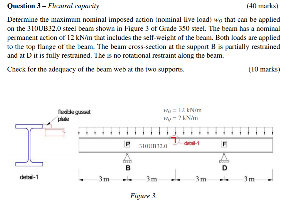 Solved Question 3 – Flexural capacity (40 marks) Determine | Chegg.com