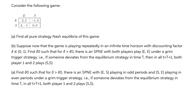 Solved Consider the following game: (a) Find all pure | Chegg.com