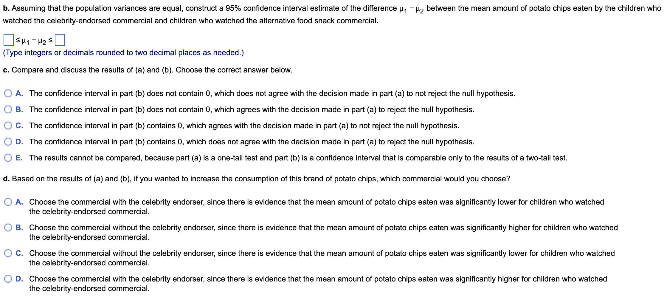 Solved the sample standard deviation for the children who | Chegg.com