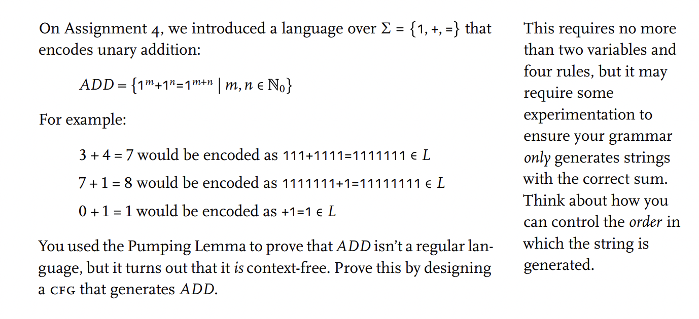 Solved On Assignment 4, we introduced a language over | Chegg.com