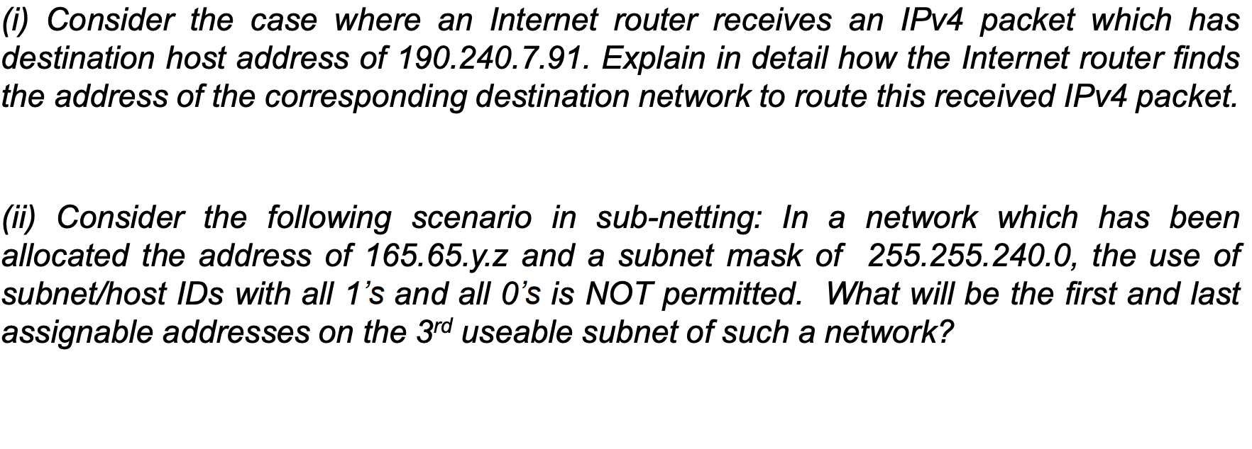 Solved (i) Consider the case where an Internet router | Chegg.com