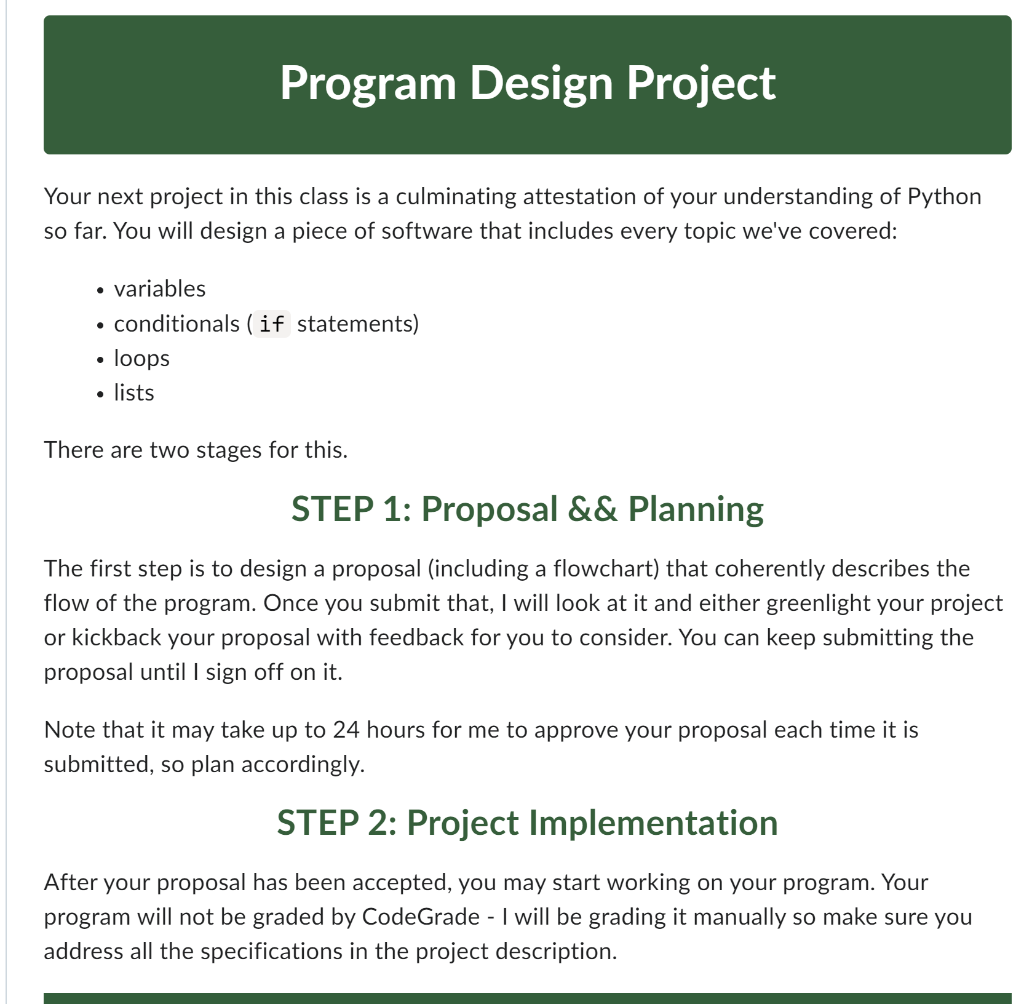 Solved Your next project in this class is a culminating | Chegg.com