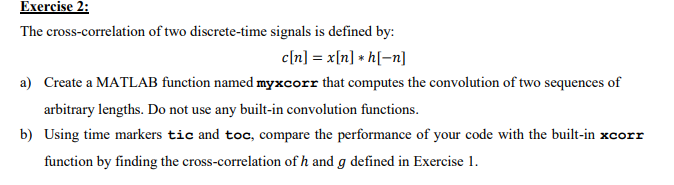 Solved Exercise 2: The cross-correlation of two | Chegg.com