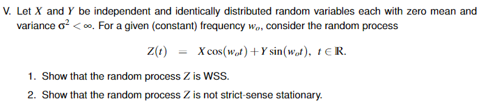 Solved V. Let X and Y be independent and identically | Chegg.com