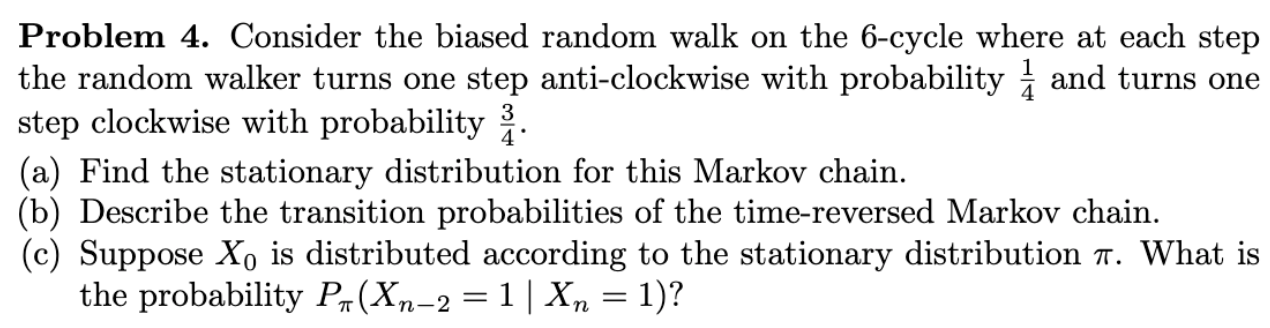 Problem 4. Consider the biased random walk on the | Chegg.com