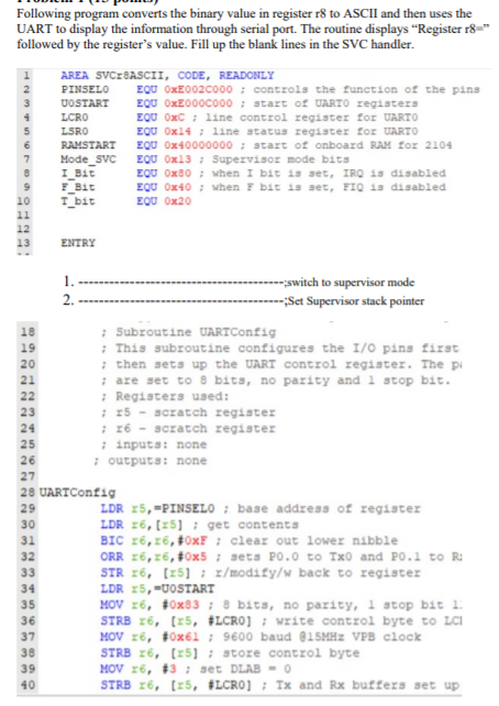 Solved Following program converts the binary value in | Chegg.com