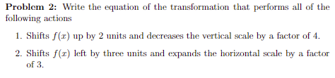 Solved Problem 2: Write the equation of the transformation | Chegg.com