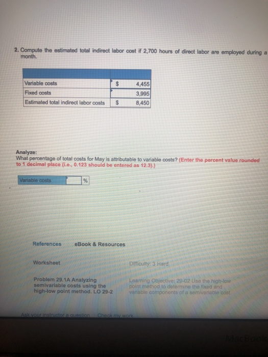 Solved 2. Compute the estimated total indirect labor cost if | Chegg.com