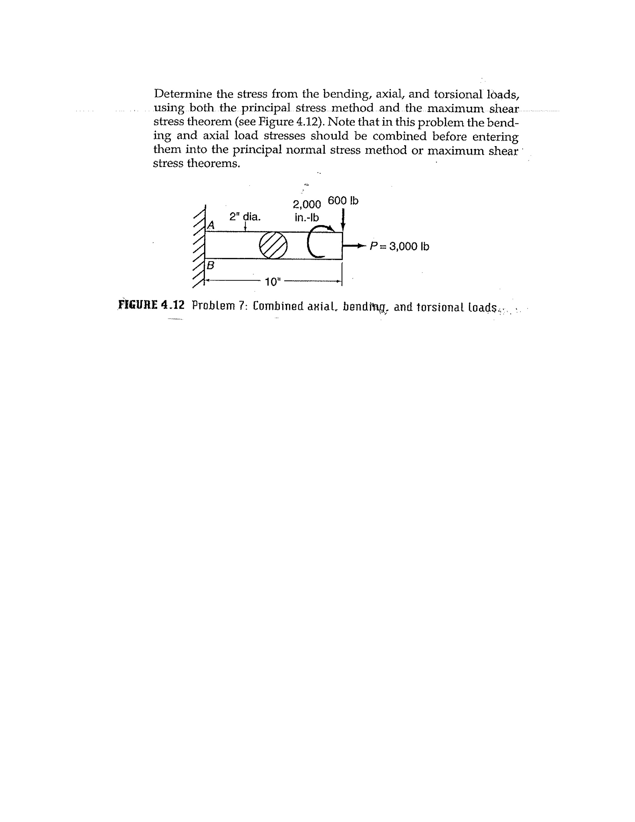 Solved Determine the stress from the bending, axial, and | Chegg.com