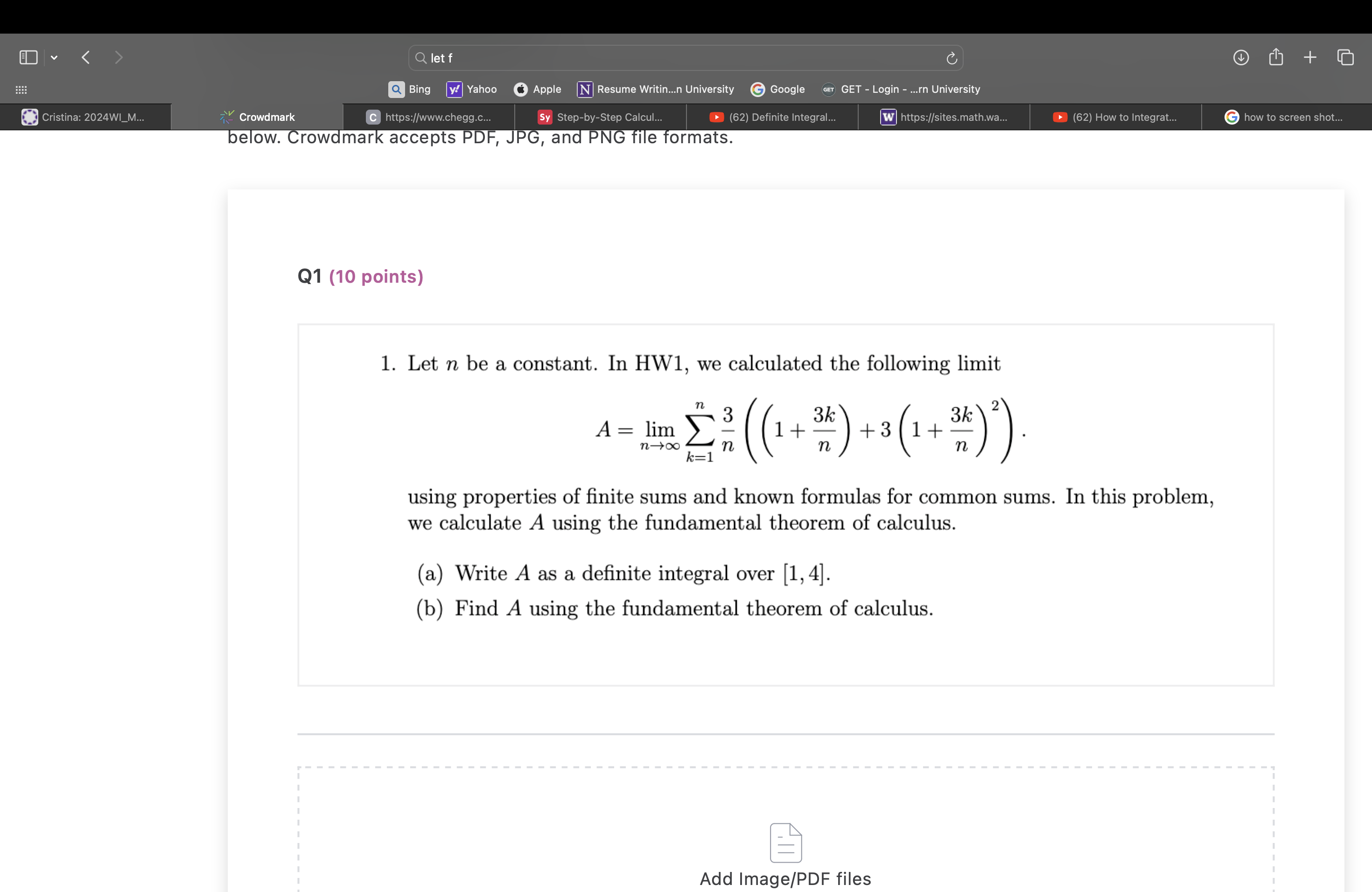 Solved Q1 (10 ﻿points)Let n ﻿be a constant. In HW1, ﻿we | Chegg.com