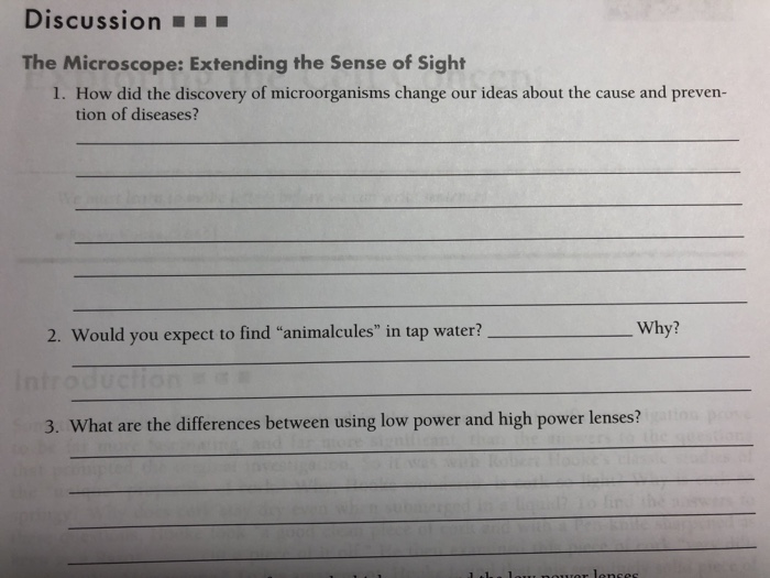 Solved Discussion The Microscope: Extending the Sense of | Chegg.com