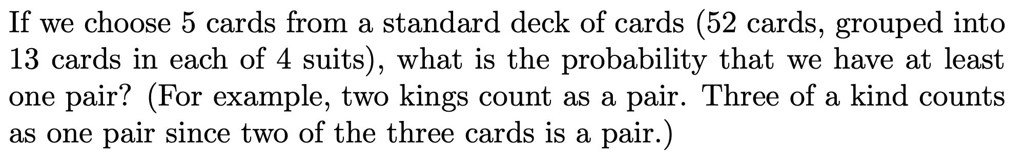 Solved If we choose 5 cards from a standard deck of cards | Chegg.com