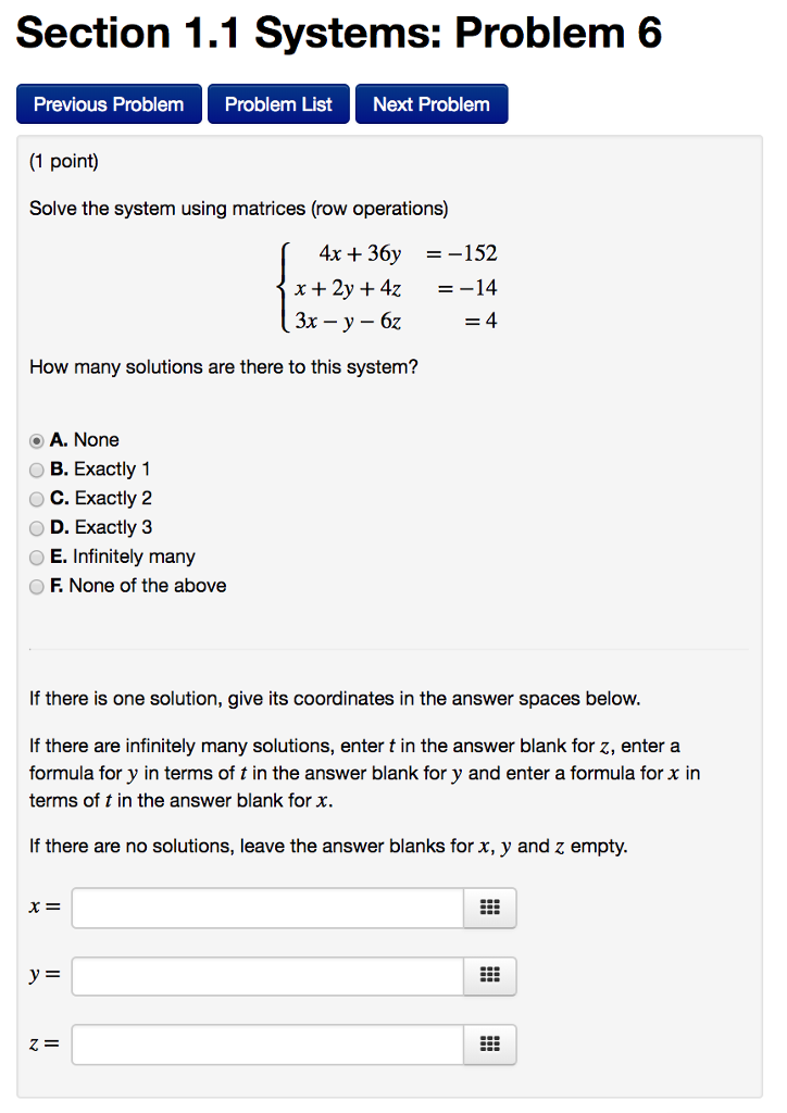 Solved Section 1 1 Systems Problem 6 Previous Problem