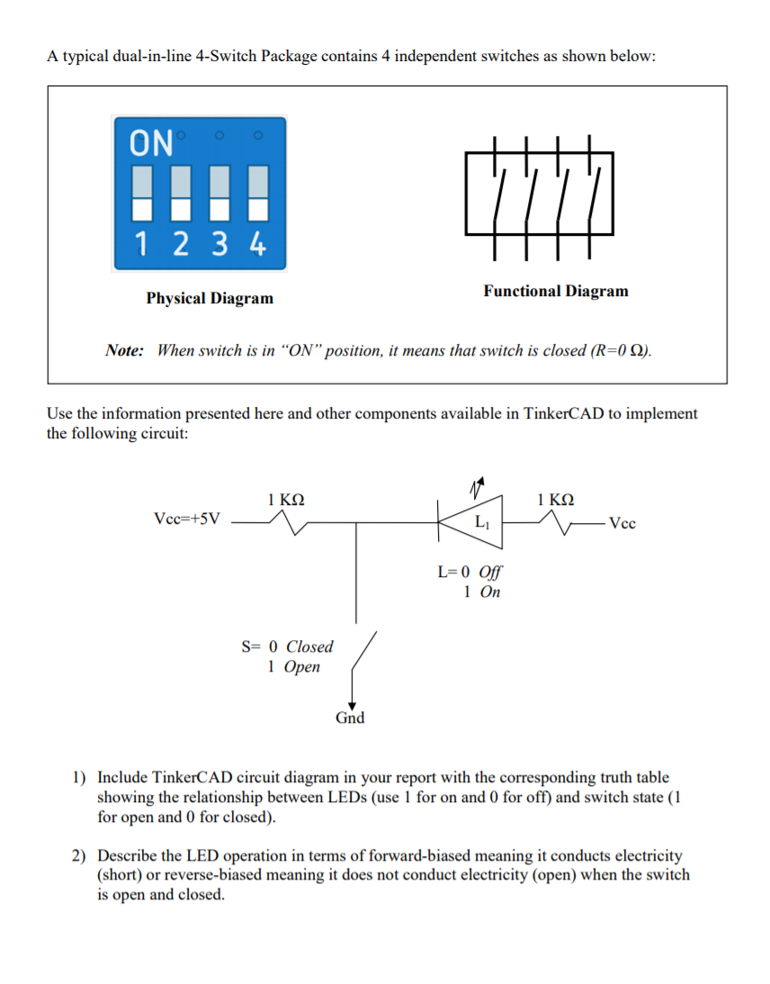 Solved Experiment 1. Connecting Switch and LED Light | Chegg.com