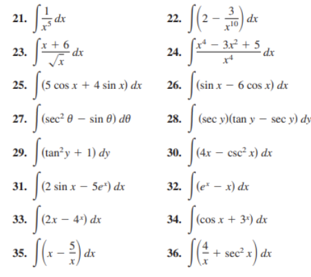 Solved Finding an Indefinite Integral in Exercises 15-36, | Chegg.com