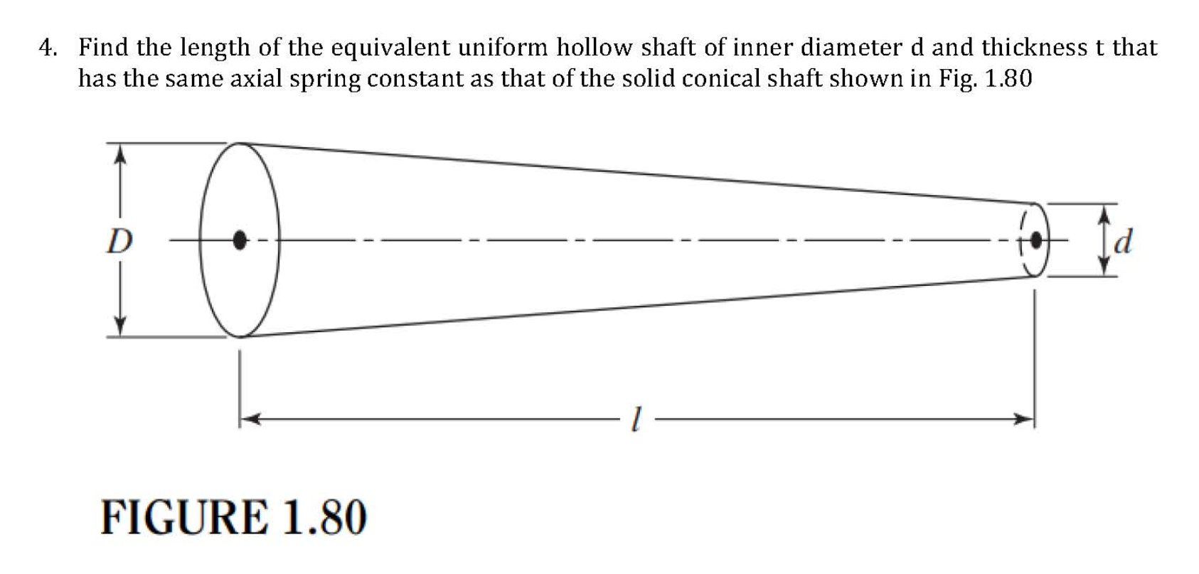 Solved 4. Find the length of the equivalent uniform hollow | Chegg.com