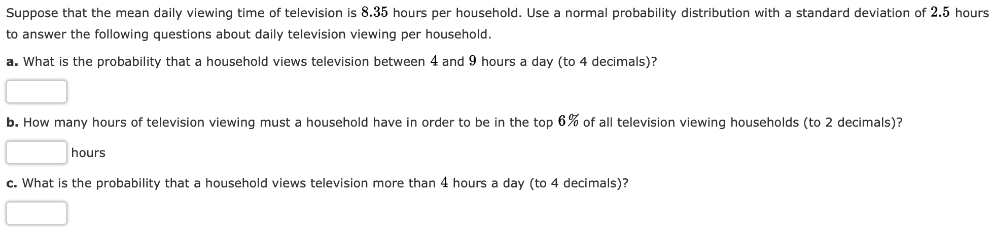 Solved Suppose that the mean daily viewing time of | Chegg.com