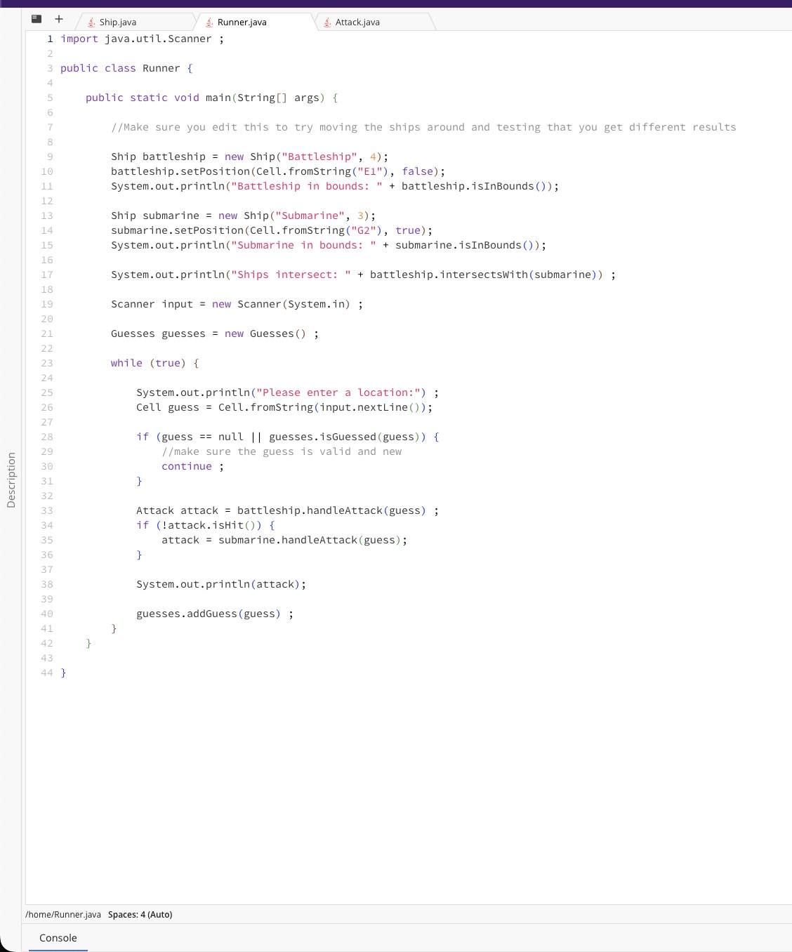 Solved For this task you will need to implement a Ship | Chegg.com