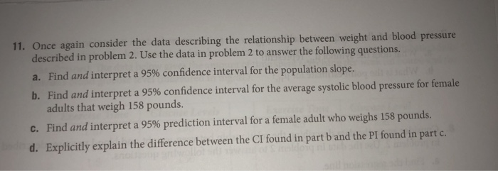 Solved 11. Once again consider the data describing the | Chegg.com