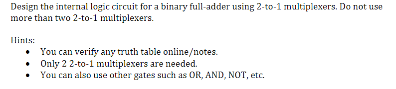 Solved Design the internal logic circuit for a binary | Chegg.com