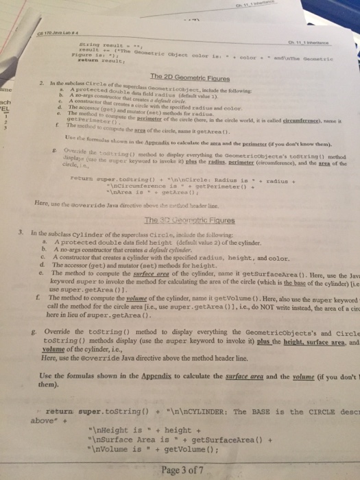 Solved Inheritance and Polimerphism Write the Java code of 6 | Chegg.com