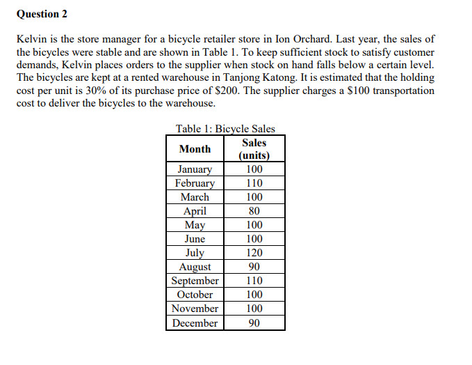 Solved This is a question on inventory management. Please | Chegg.com