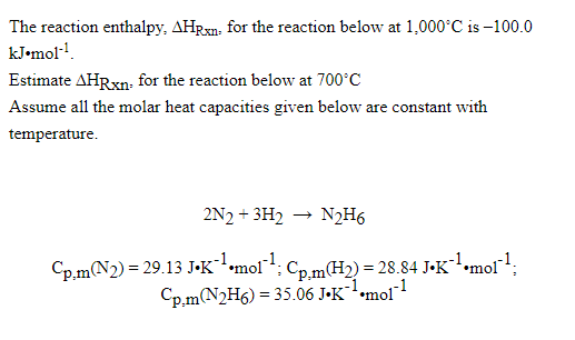 Solved The reaction enthalpy, ΔHRxn, for the reaction below | Chegg.com