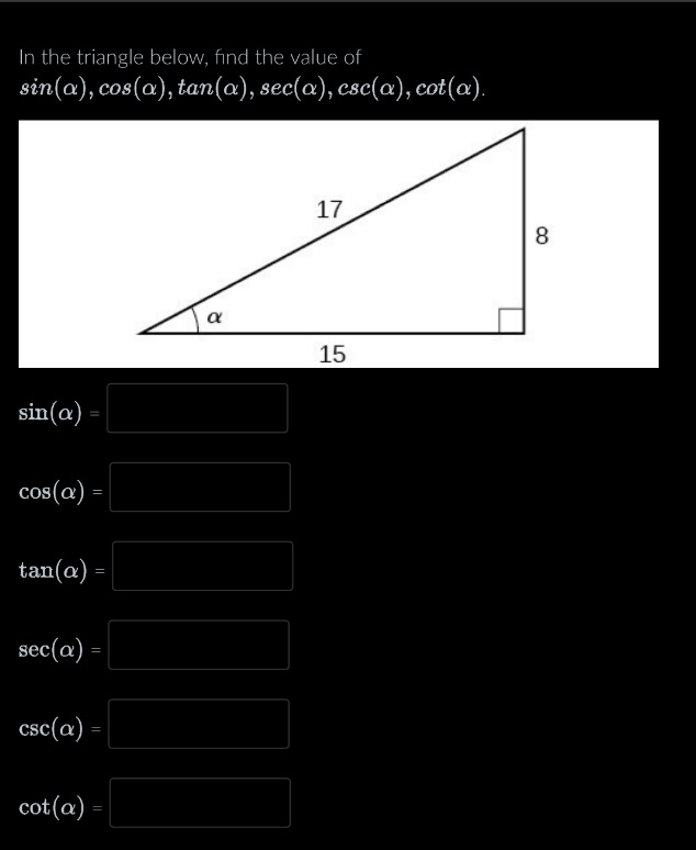 Solved In the triangle below, find the value of | Chegg.com