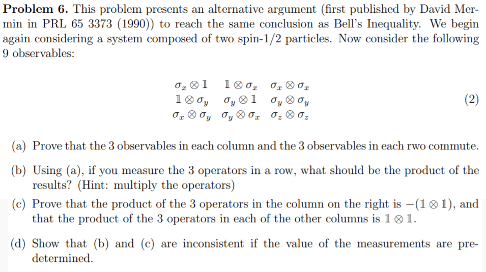 Solved Problem 6. This problem presents an alternative | Chegg.com