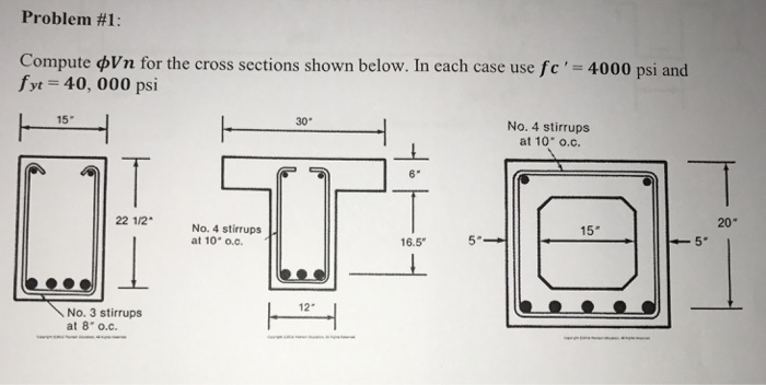 Solved Compute Phi Vn for the cross sections shown below. In | Chegg.com