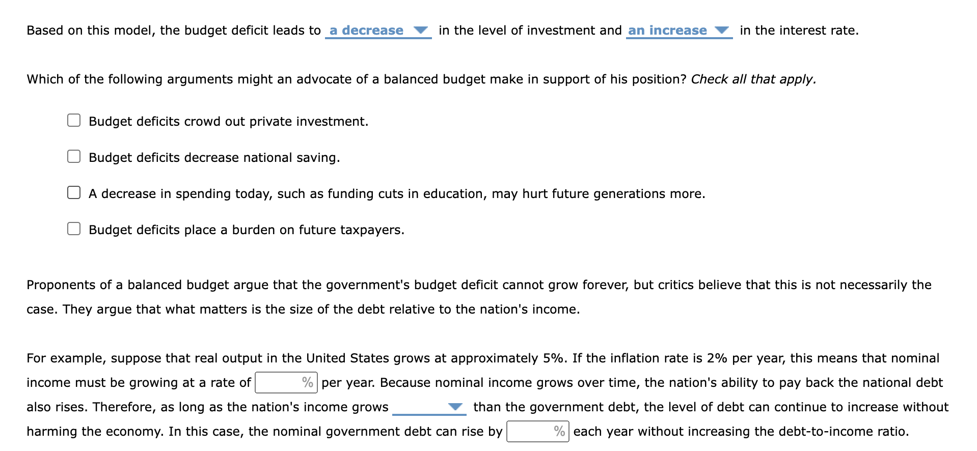 Solved 5. Impact of budget deficits The following graph | Chegg.com