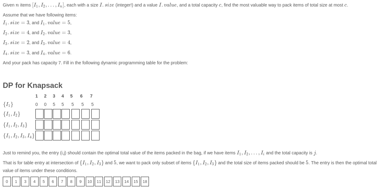 Solved Given n items [I1,I2,…,In], each with a size I. size | Chegg.com