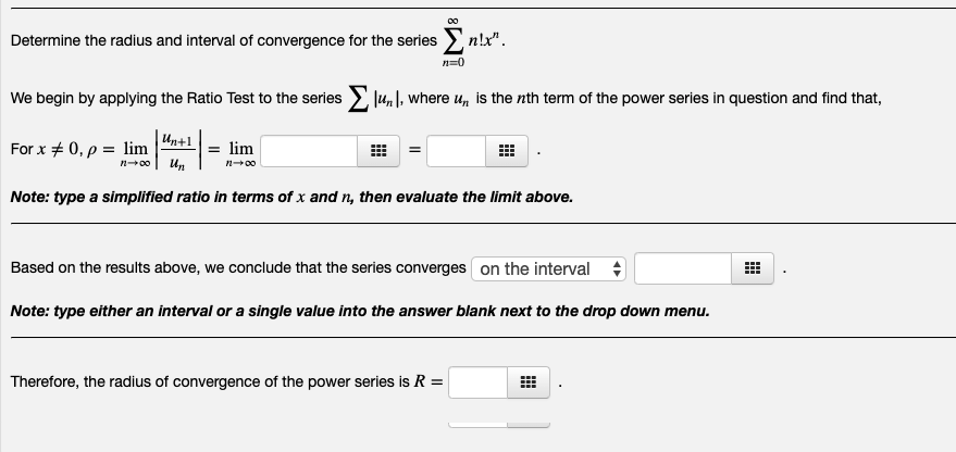 Solved Determine the radius and interval of convergence for | Chegg.com