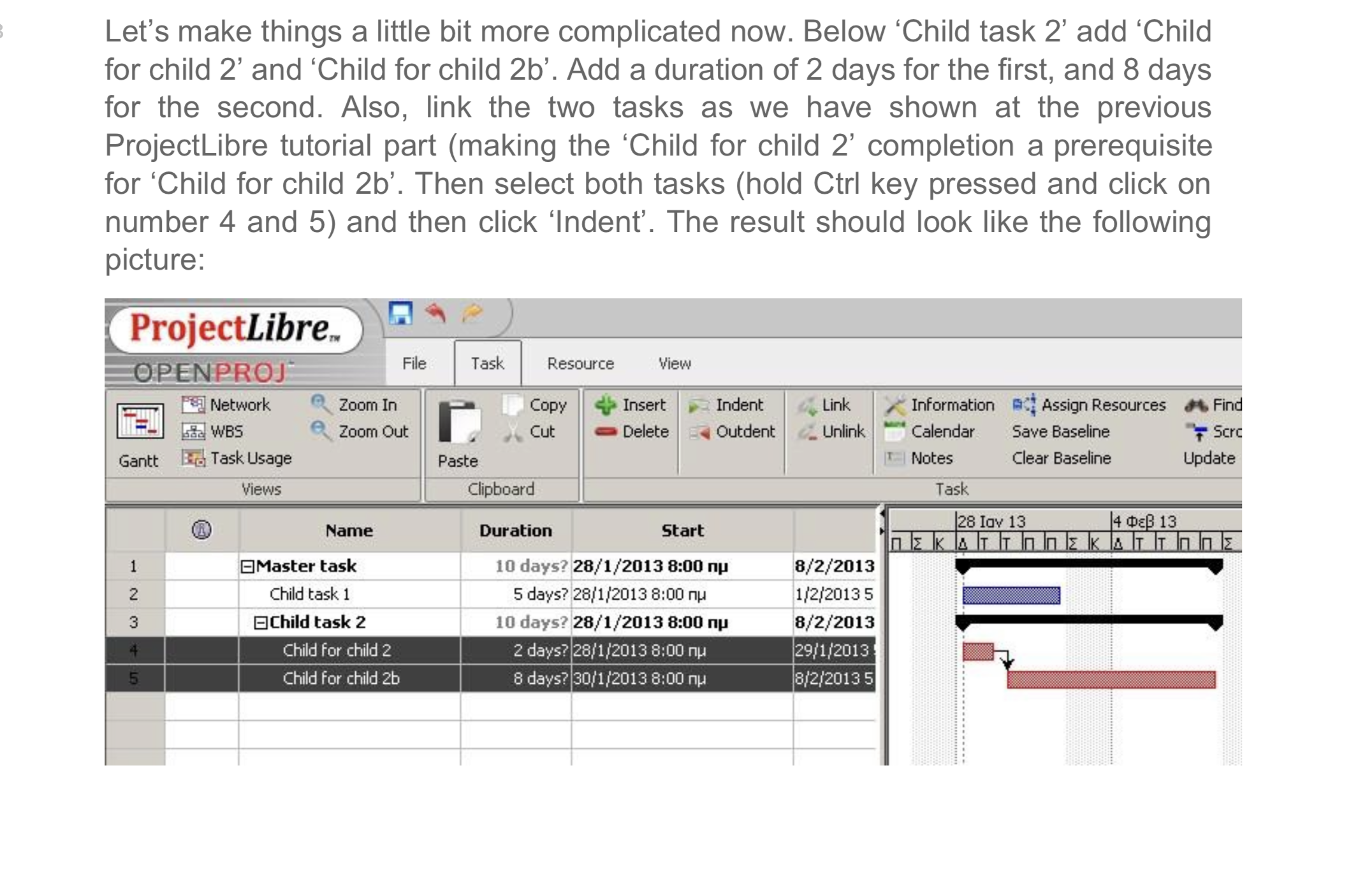 Project Libre Lab 2: Creating a Project Calendar and | Chegg.com