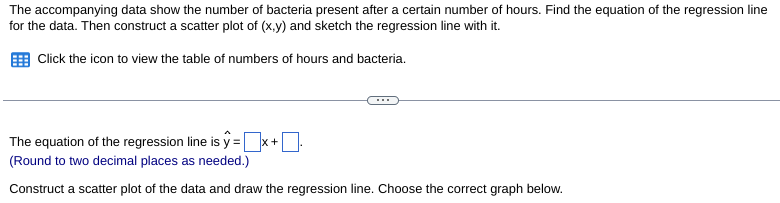 Solved The accompanying data show the number of bacteria | Chegg.com