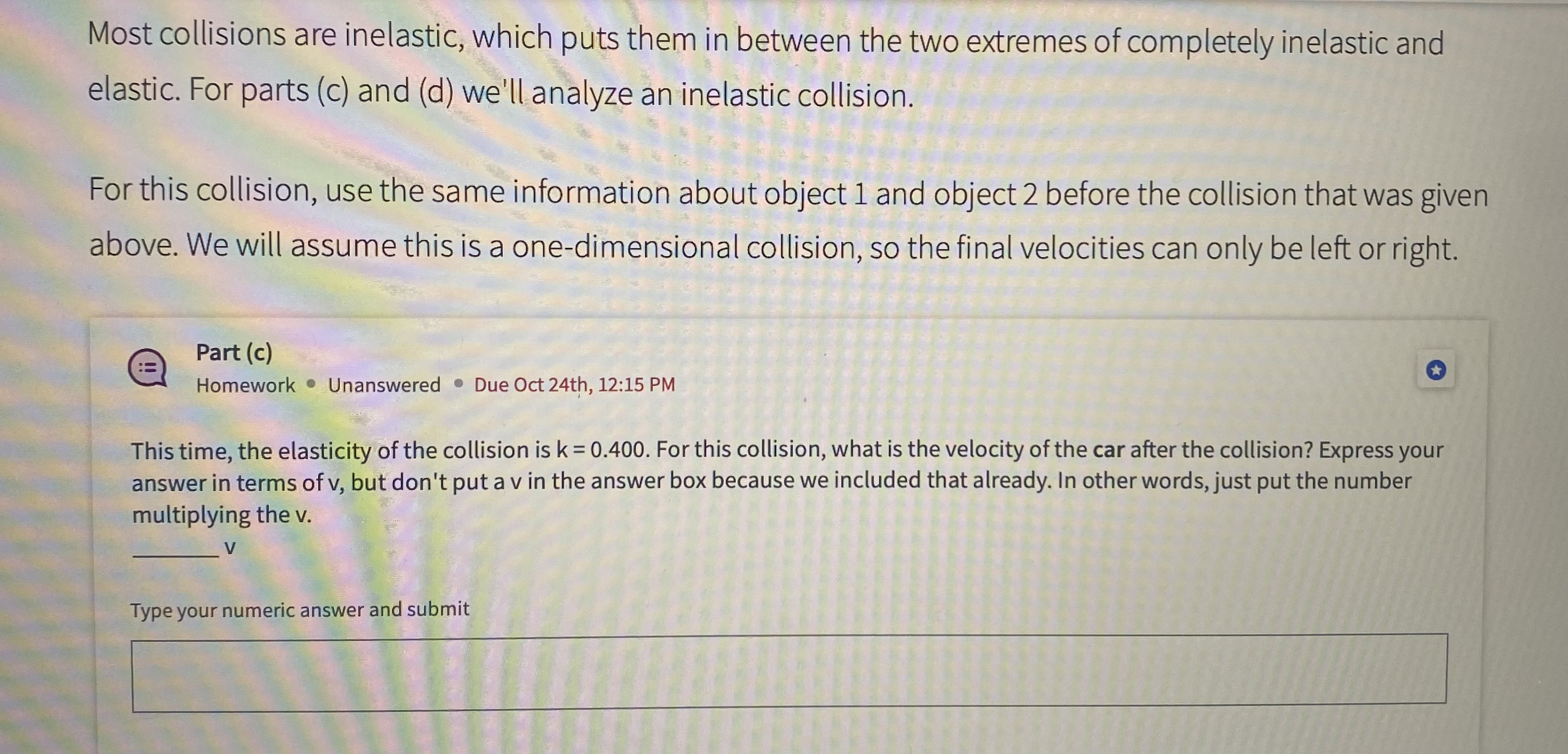 Solved Collisions and elasticity In this problem, we'll | Chegg.com