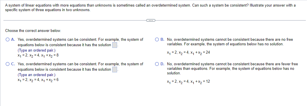 Solved A System Of Linear Equations With More Equations Than