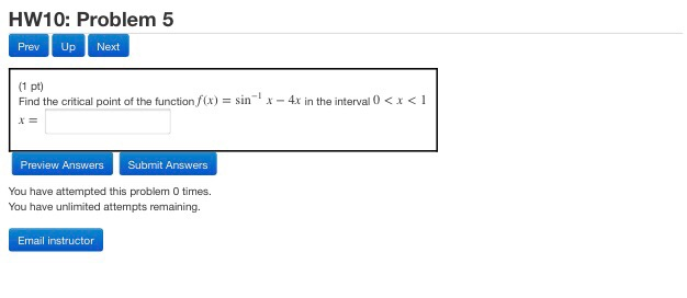 Solved HW10: Problem 5 Prev Up Next (1 pt) Preview Answers | Chegg.com