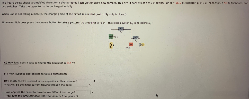 Solved flashbulb, and The figure below shows a simplified | Chegg.com