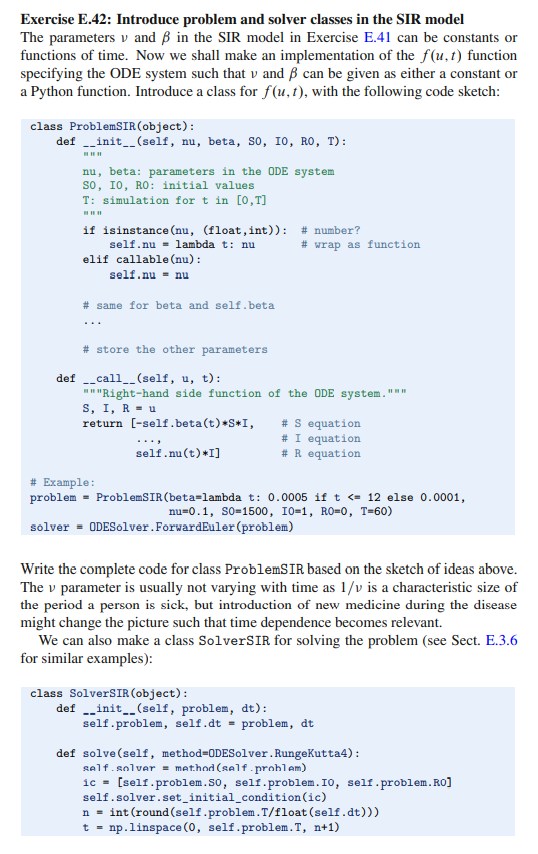 Solved Exercise E.42: Introduce problem and solver classes | Chegg.com