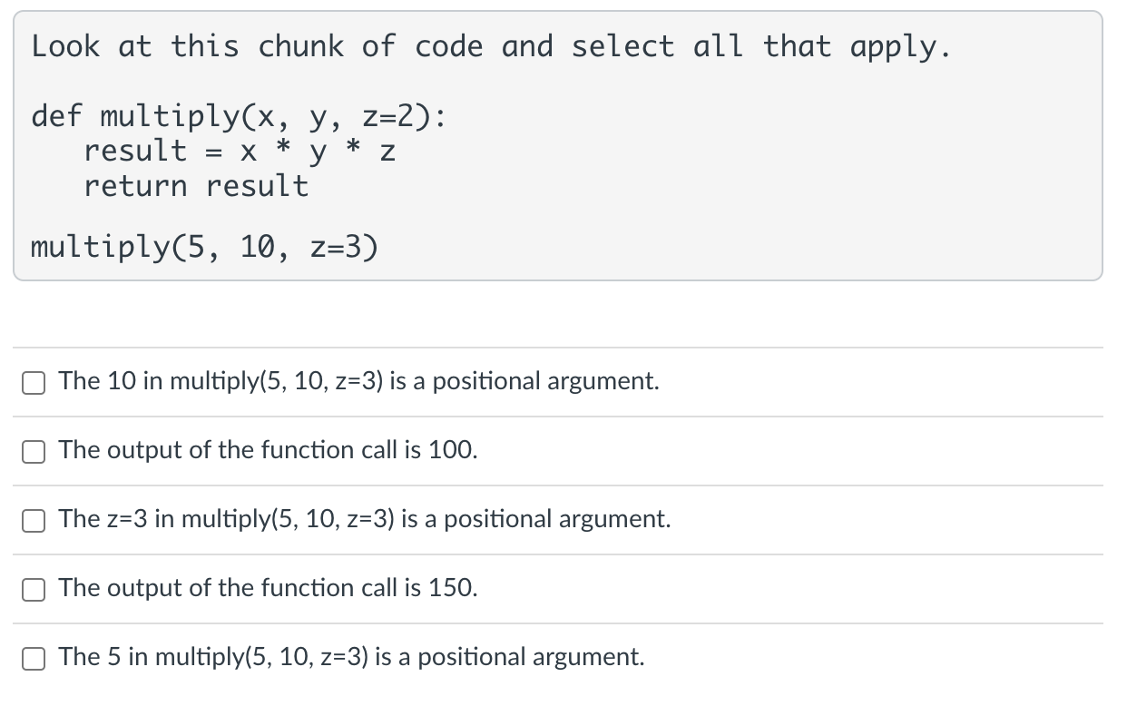 Solved Look at this chunk of code and select all that | Chegg.com
