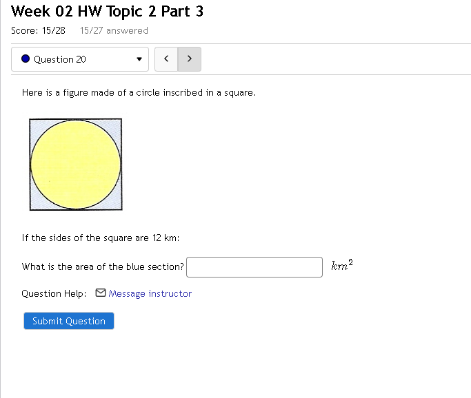 Solved Here is a figure made of a circle inscribed in a | Chegg.com